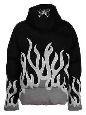 HACULLA. Up In Flames Zip-up Puffer Jacket - Black