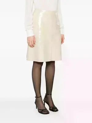 TOTEME Crocodile-embossed A-line Skirt