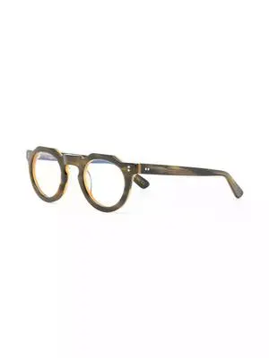 LESCA Tortoiseshell-effect Round-frame Glasses
