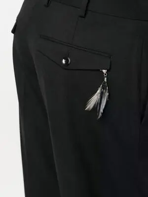 PT TORINO Charm-detail Tailored Trousers - Black