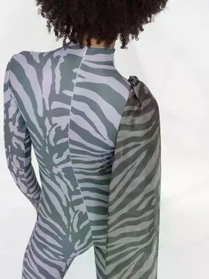 ATU BODY COUTURE Liquorice Zebra Print Jumpsuit - Grey