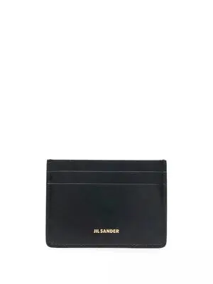 JIL SANDER Logo-lettering Leather Cardholder - Black