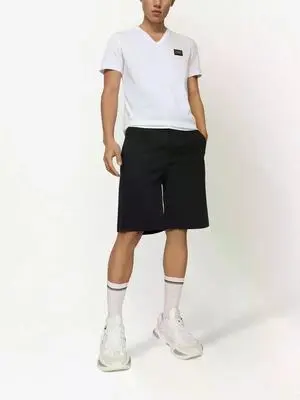 Dolce & Gabbana Logo Plaque Stretch-cotton Shorts