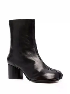 MAISON MARGIELA Tabi Leather Ankle Boots - Black