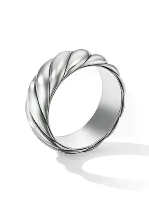 David Yurman Sterling Sculpted Cable Contour Band Ring