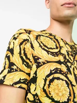 Versace Baroque-print Crew Neck T-shirt