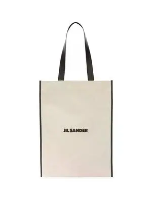 JIL SANDER Flat Shopper Medium Tote Bag - White