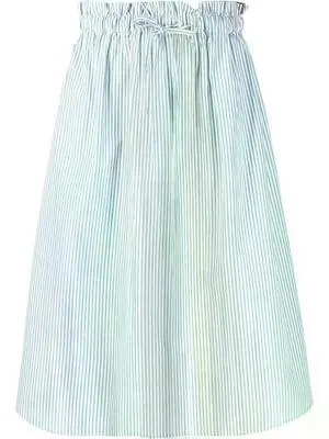 Woolrich Striped Poplin Midi Skirt