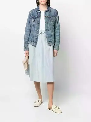 Woolrich Striped Poplin Midi Skirt