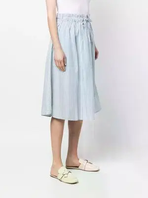 Woolrich Striped Poplin Midi Skirt