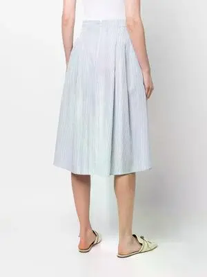 Woolrich Striped Poplin Midi Skirt