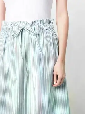 Woolrich Striped Poplin Midi Skirt