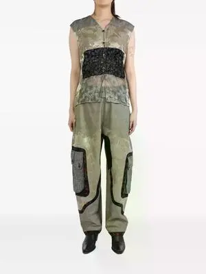 COMMUNS Floral-embroidered Sleeveless Top