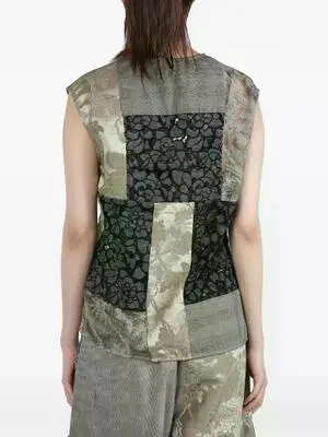 COMMUNS Floral-embroidered Sleeveless Top