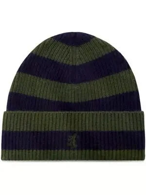 Pringle Of Scotland Striped Cashmere Beanie - Blue