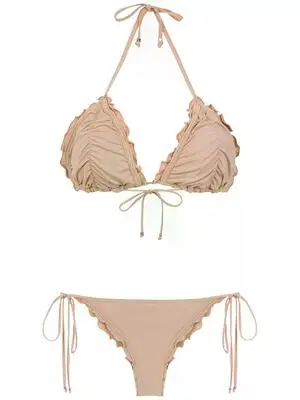 AMIR SLAMA Ruched Bikini Set - Neutrals