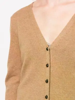Vince Buttoned-up V-neck Cardigan - Brown