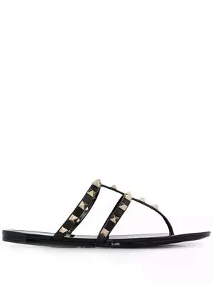 Valentino Garavani Rockstud Thong Slides - Black