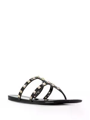 Valentino Garavani Rockstud Thong Slides - Black