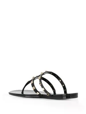 Valentino Garavani Rockstud Thong Slides - Black