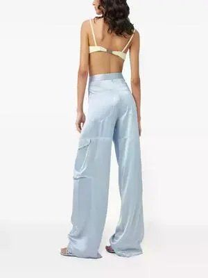 Gcds High-waisted Satin Cargo Trousers