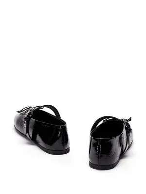 Miu Miu Leather Ballerina Shoes - Black
