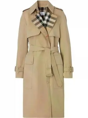 Burberry Check Lapel Trench Coat