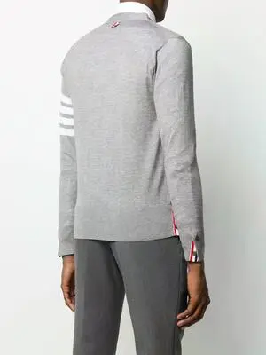 Thom Browne 4-bar V-neck Merino Wool Cardigan