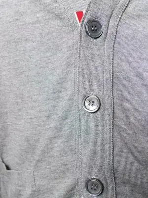 Thom Browne 4-bar V-neck Merino Wool Cardigan