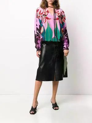 Valentino Garavani Floral Ramage Blouse With Feather Embellishment - Pink