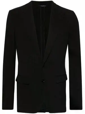 Dolce & Gabbana Single-breasted Textured Blazer - Black