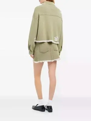 BARRIE Fringed Denim Jacket - Green