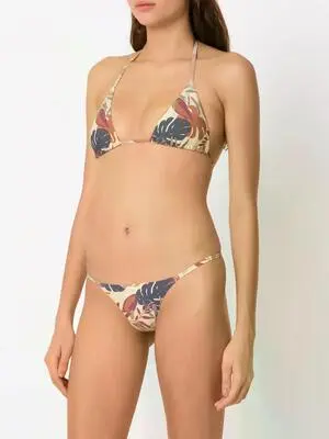 AMIR SLAMA Palm Leaf Print Bikini