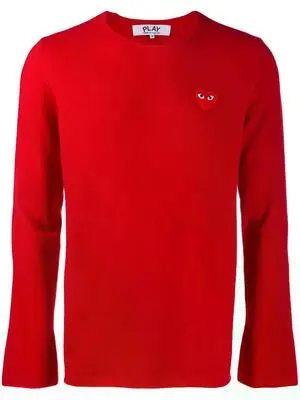 Play Comme Des Garcon Appliqué Heart Sweater - Red