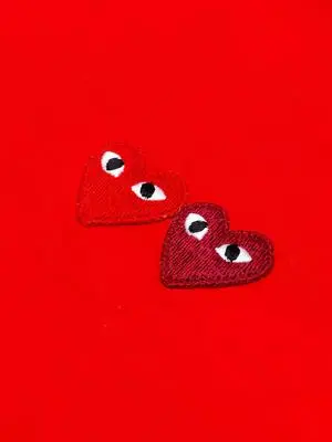 Play Comme Des Garcon Embroidered Logo T-shirt - Red