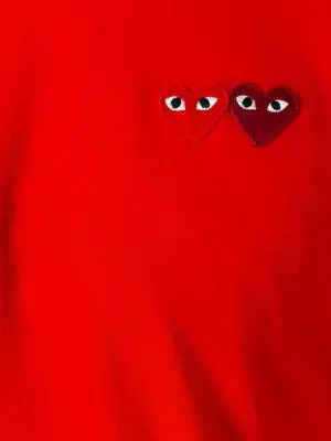 Play Comme Des Garcon Embroidered Logo T-shirt - Red