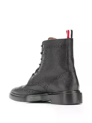Thom Browne Brogue Detailed Leather Boots