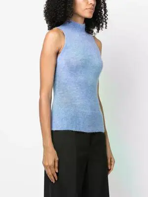 PATOU Mock-neck Knitted Top - Blue