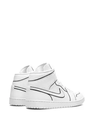 JORDAN Air 1 Mid Iridescent Outline Sneakers - White