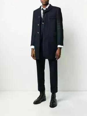 Thom Browne Tonal 4-bar Flannel Trousers - Blue