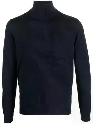 ROBERTO COLLINA Wool Roll-neck Jumper - Blue