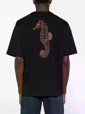 AMIR SLAMA Seahorse-print Cotton T-shirt