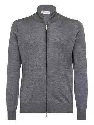 Brunello Cucinelli Zip-up Knit Cardigan - Grey