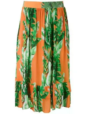 AMIR SLAMA Printed Ruffle Skirt