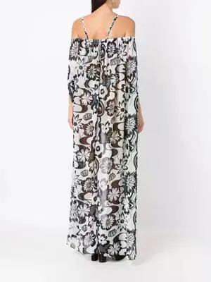 AMIR SLAMA Floral-print Maxi Beach Dress