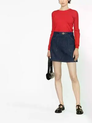 PATOU Organic Denim A-line Miniskirt