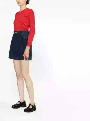 PATOU Organic Denim A-line Miniskirt