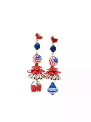 AMIR SLAMA American Flag Statement Drop Earrings - Red