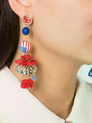 AMIR SLAMA American Flag Statement Drop Earrings