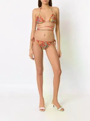 AMIR SLAMA Palm Leaf Print Bikini
